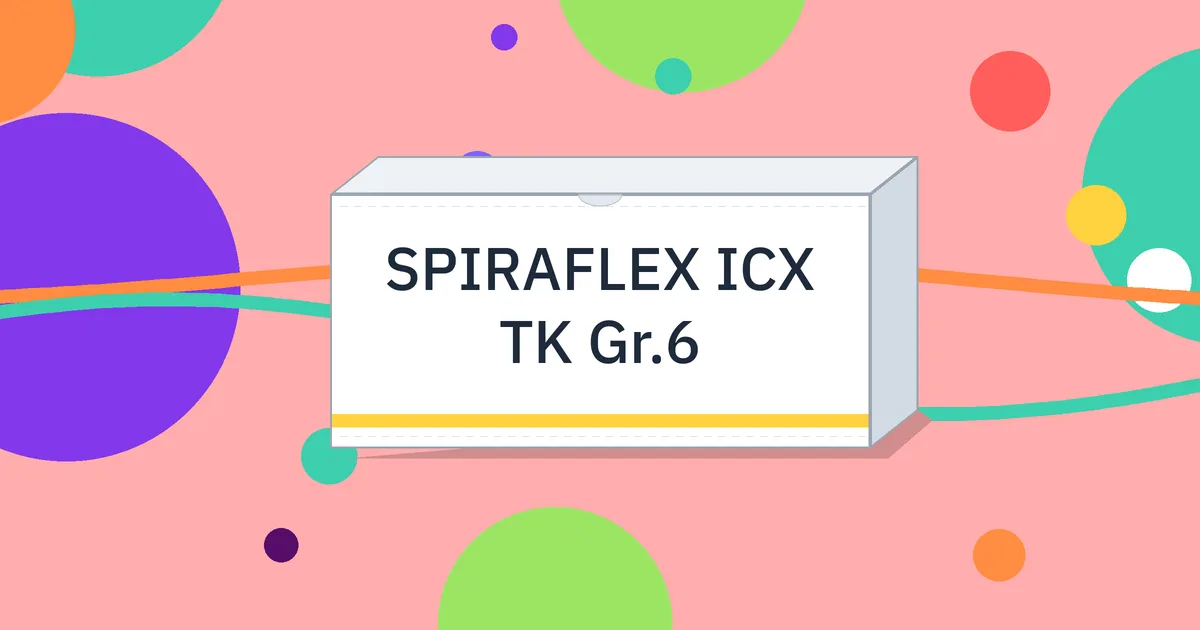 Symbolbild: Packung mit der Aufschrift SPIRAFLEX ICX TK Gr.6 (PZN 18222209) – Verfügbarkeit und Bezug in Apotheken in Frankfurt am Main