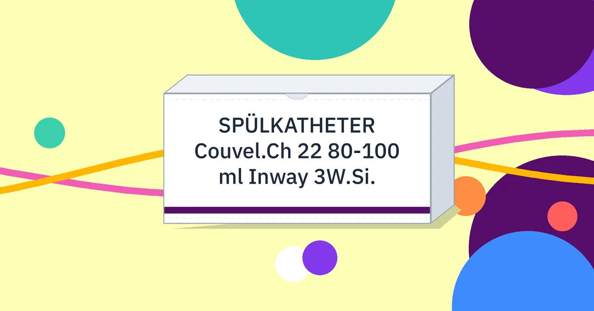 Symbolbild: Packung mit der Aufschrift SPÜLKATHETER Couvel.Ch 22 80-100 ml Inway 3W.Si. (PZN 03086054) – Verfügbarkeit und Bezug in Apotheken in Frankfurt am Main