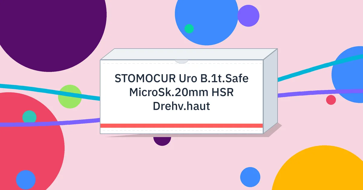 Symbolbild: Packung mit der Aufschrift STOMOCUR Uro B.1t.Safe MicroSk.20mm HSR Drehv.haut (PZN 17846735) – Verfügbarkeit und Bezug in Apotheken in Frankfurt am Main