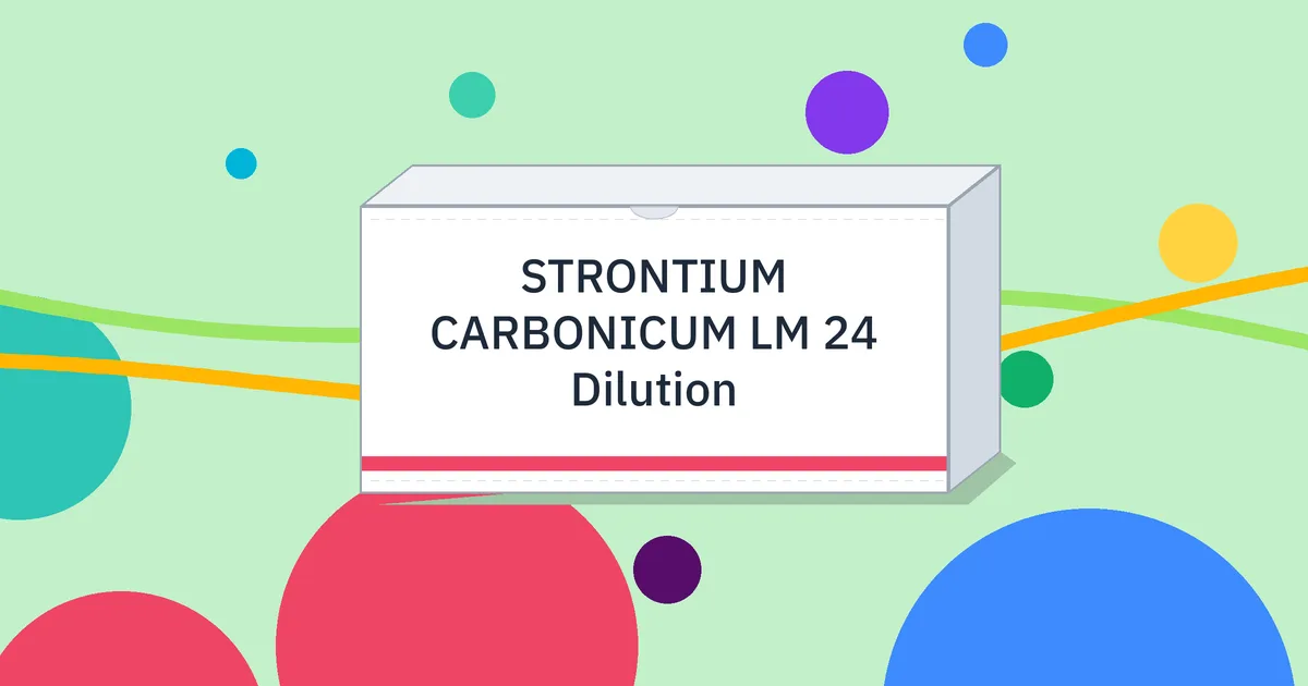 Symbolbild: Packung mit der Aufschrift STRONTIUM CARBONICUM LM 24 Dilution (PZN 09649593) – Verfügbarkeit und Bezug in Apotheken in Frankfurt am Main