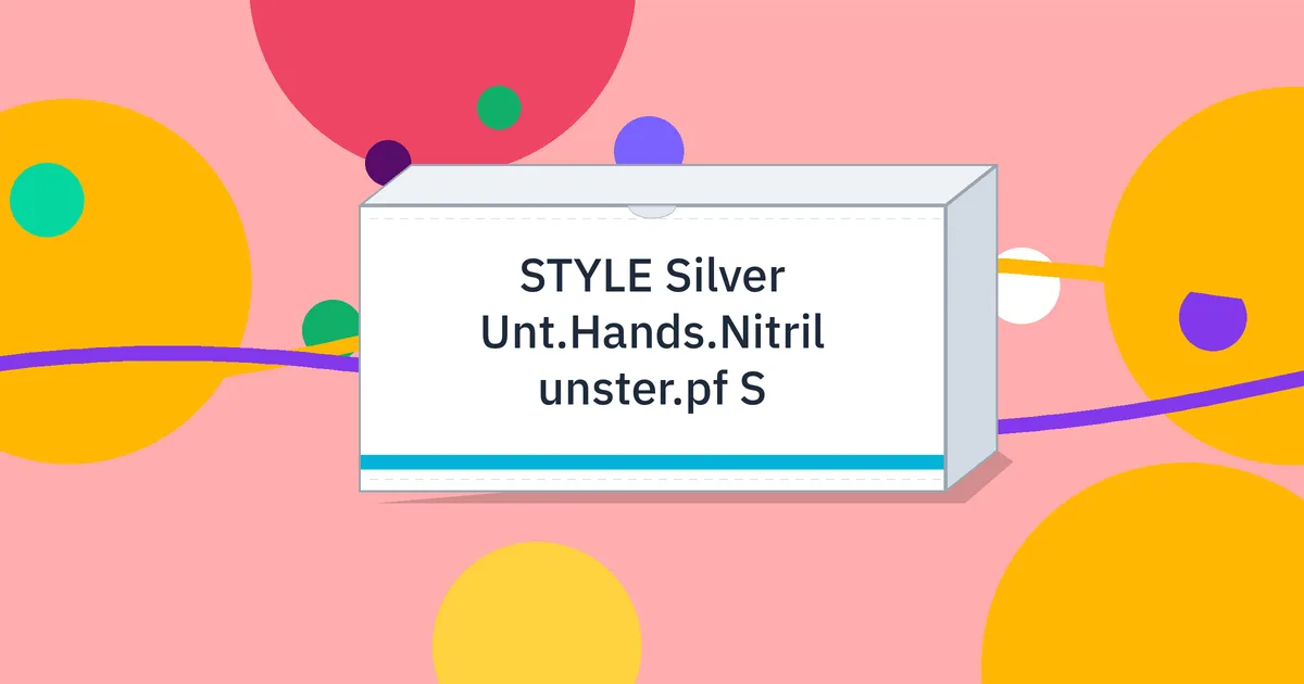 Symbolbild: Packung mit der Aufschrift STYLE Silver Unt.Hands.Nitril unster.pf S (PZN 16584782) – Verfügbarkeit und Bezug in Apotheken in Frankfurt am Main