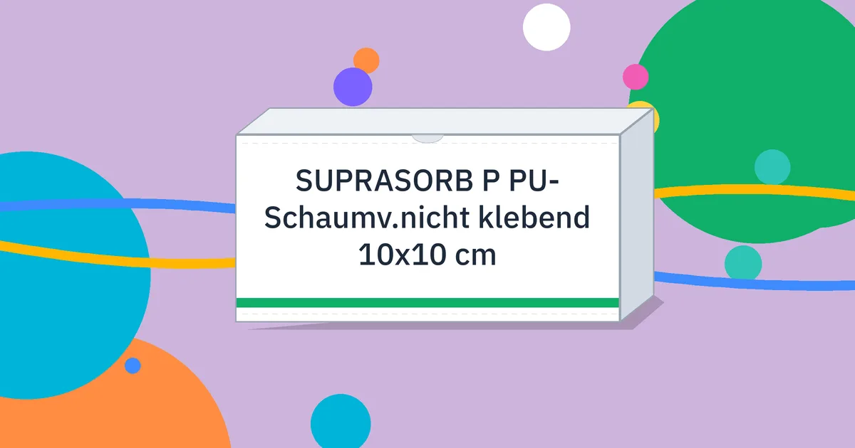 Symbolbild: Packung mit der Aufschrift SUPRASORB P PU-Schaumv.nicht klebend 10x10 cm (PZN 16794611) – Verfügbarkeit und Bezug in Apotheken in Frankfurt am Main
