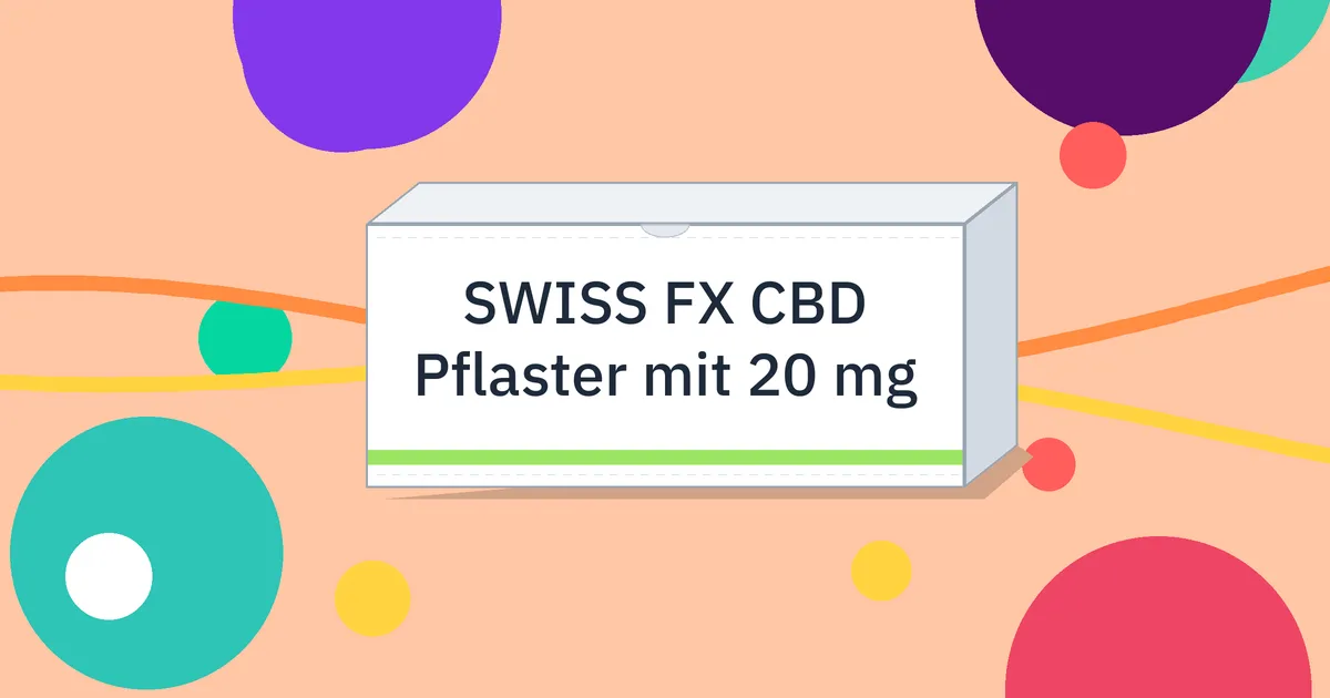 Symbolbild: Packung mit der Aufschrift SWISS FX CBD Pflaster mit 20 mg (PZN 19398620) – Verfügbarkeit und Bezug in Apotheken in Frankfurt am Main