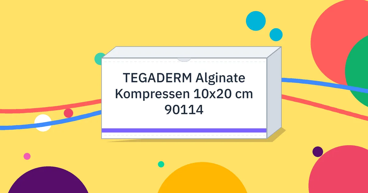 Symbolbild: Packung mit der Aufschrift TEGADERM Alginate Kompressen 10x20 cm 90114 (PZN 04971396) – Verfügbarkeit und Bezug in Apotheken in Frankfurt am Main