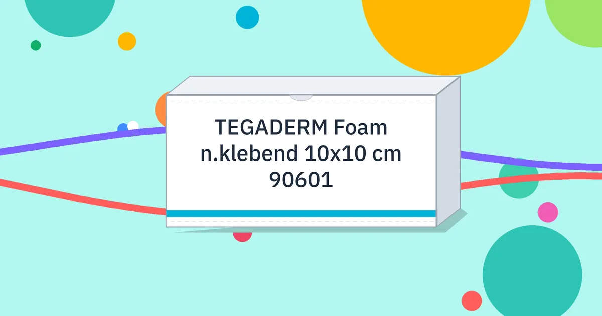 Symbolbild: Packung mit der Aufschrift TEGADERM Foam n.klebend 10x10 cm 90601 (PZN 18297087) – Verfügbarkeit und Bezug in Apotheken in Frankfurt am Main