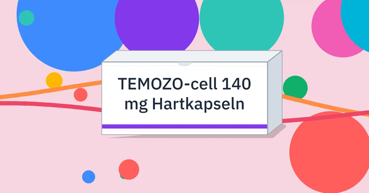 Symbolbild: Packung mit der Aufschrift TEMOZO-cell 140 mg Hartkapseln (PZN 18131346) – Verfügbarkeit und Bezug in Apotheken in Frankfurt am Main