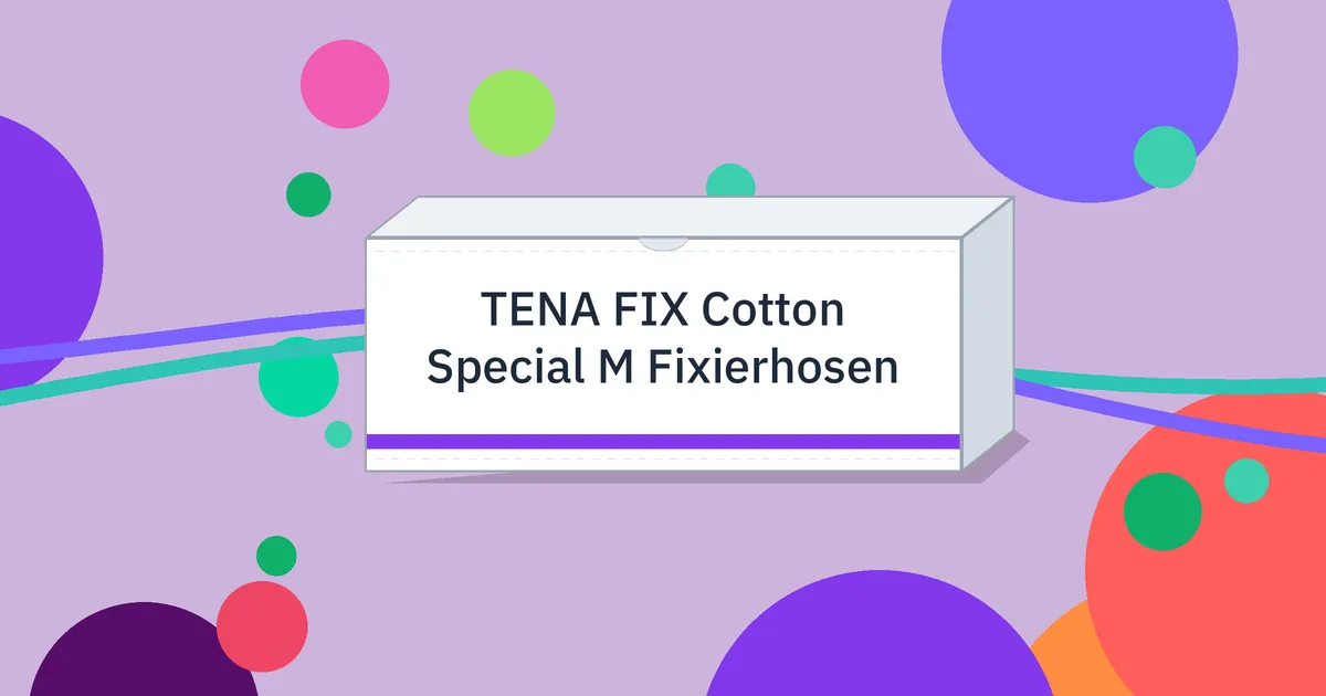 Symbolbild: Packung mit der Aufschrift TENA FIX Cotton Special M Fixierhosen (PZN 13907782) – Verfügbarkeit und Bezug in Apotheken in Frankfurt am Main
