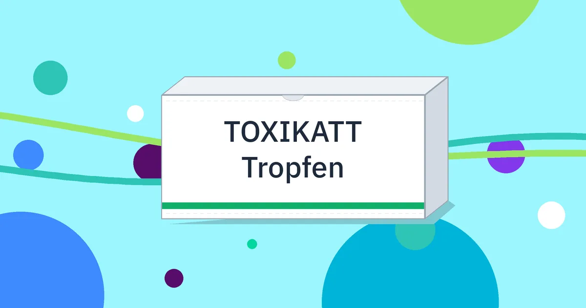 Symbolbild: Packung mit der Aufschrift TOXIKATT Tropfen (PZN 04323504) – Verfügbarkeit und Bezug in Apotheken in Frankfurt am Main