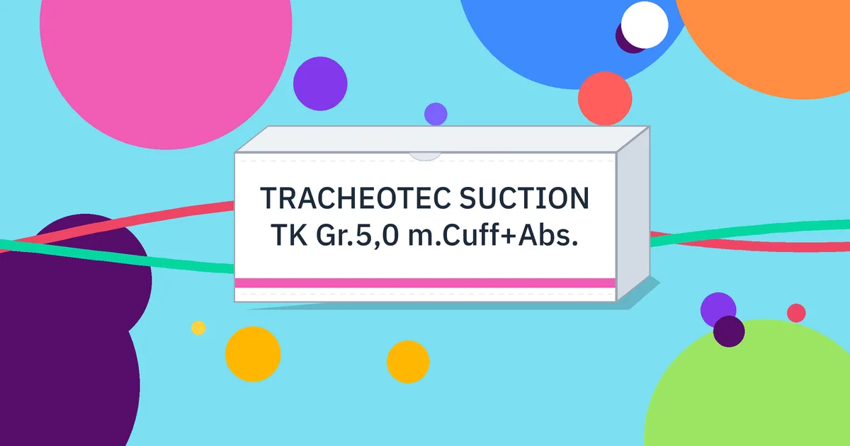Symbolbild: Packung mit der Aufschrift TRACHEOTEC SUCTION TK Gr.5,0 m.Cuff+Abs. (PZN 02539312) – Verfügbarkeit und Bezug in Apotheken in Frankfurt am Main