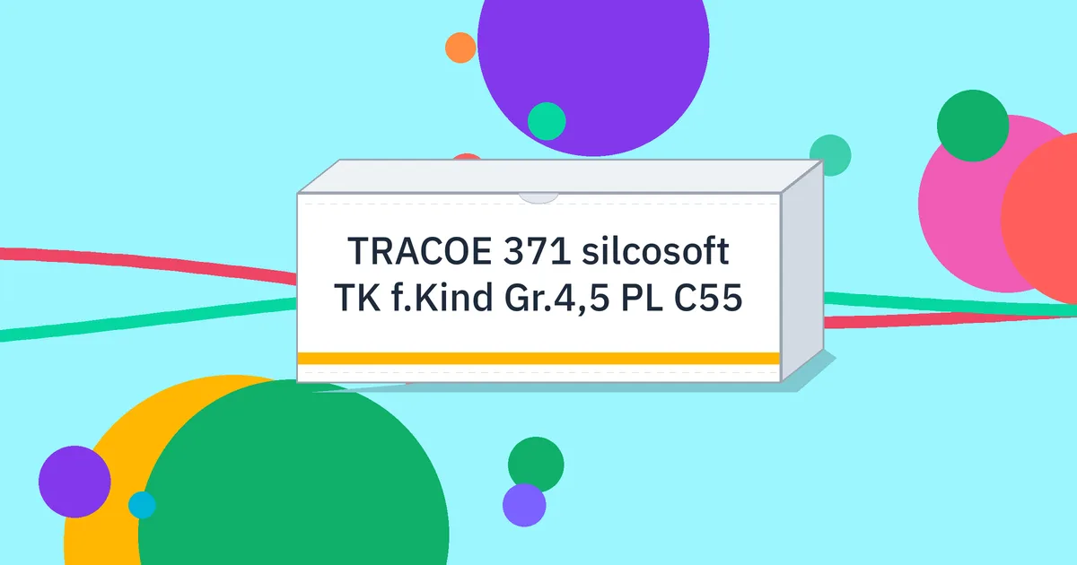 Symbolbild: Packung mit der Aufschrift TRACOE 371 silcosoft TK f.Kind Gr.4,5 PL C55 (PZN 14315552) – Verfügbarkeit und Bezug in Apotheken in Frankfurt am Main