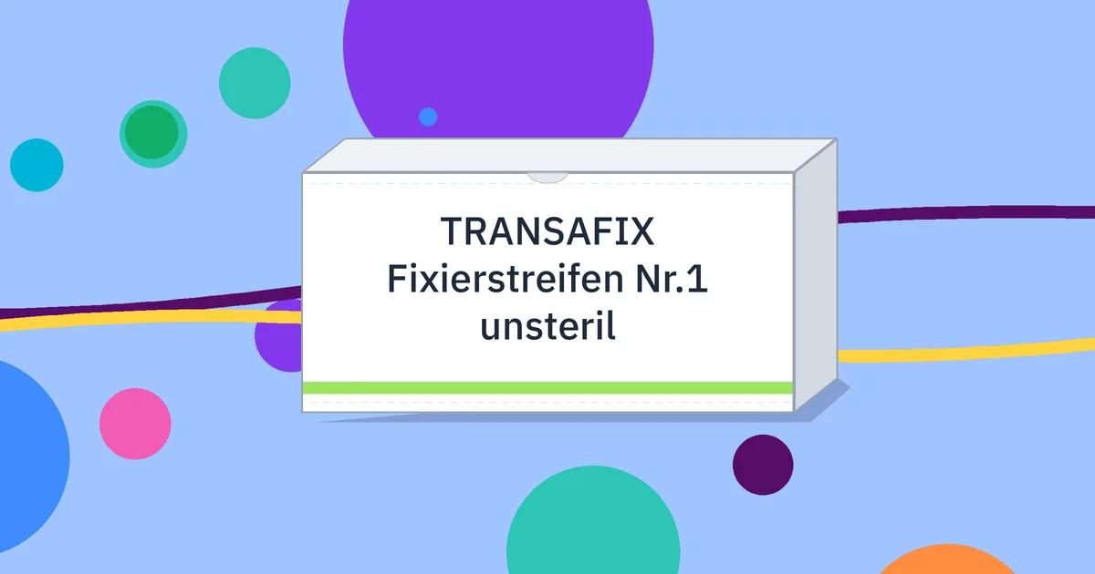 Symbolbild: Packung mit der Aufschrift TRANSAFIX Fixierstreifen Nr.1 unsteril (PZN 00506113) – Verfügbarkeit und Bezug in Apotheken in Frankfurt am Main