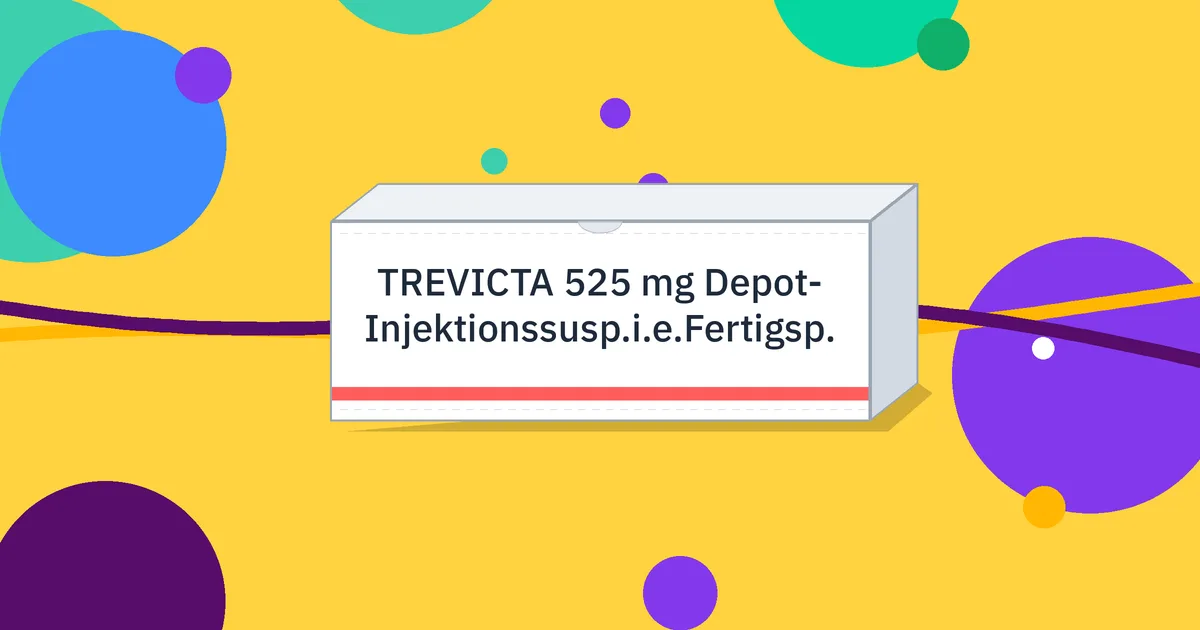 Symbolbild: Packung mit der Aufschrift TREVICTA 525 mg Depot-Injektionssusp.i.e.Fertigsp. (PZN 12571156) – Verfügbarkeit und Bezug in Apotheken in Frankfurt am Main