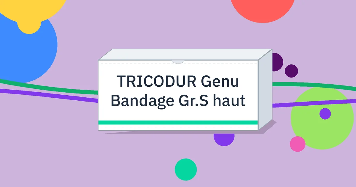 Symbolbild: Packung mit der Aufschrift TRICODUR Genu Bandage Gr.S haut (PZN 03094125) – Verfügbarkeit und Bezug in Apotheken in Frankfurt am Main