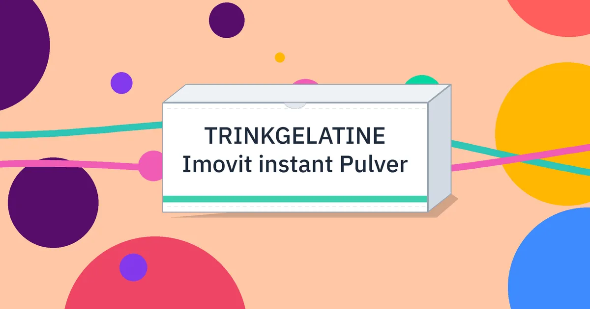 Symbolbild: Packung mit der Aufschrift TRINKGELATINE Imovit instant Pulver (PZN 04902018) – Verfügbarkeit und Bezug in Apotheken in Frankfurt am Main