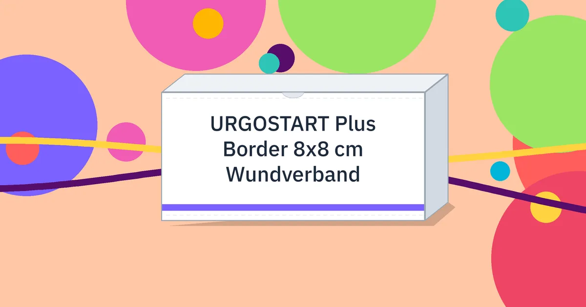 Symbolbild: Packung mit der Aufschrift URGOSTART Plus Border 8x8 cm Wundverband (PZN 11539423) – Verfügbarkeit und Bezug in Apotheken in Frankfurt am Main