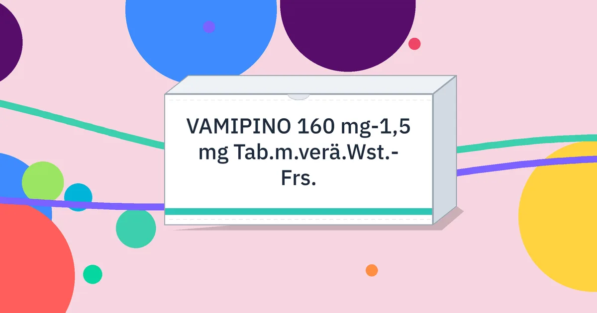 Symbolbild: Packung mit der Aufschrift VAMIPINO 160 mg-1,5 mg Tab.m.verä.Wst.-Frs. (PZN 19370900) – Verfügbarkeit und Bezug in Apotheken in Frankfurt am Main