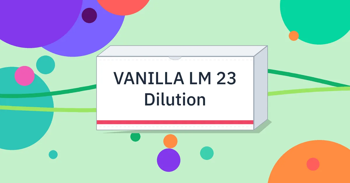 Symbolbild: Packung mit der Aufschrift VANILLA LM 23 Dilution (PZN 13263824) – Verfügbarkeit und Bezug in Apotheken in Frankfurt am Main
