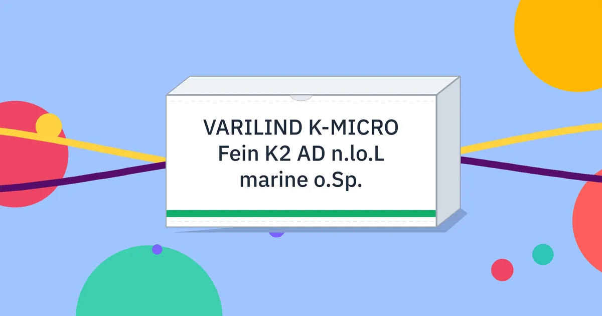 Symbolbild: Packung mit der Aufschrift VARILIND K-MICRO Fein K2 AD n.lo.L marine o.Sp. (PZN 20558804) – Verfügbarkeit und Bezug in Apotheken in Frankfurt am Main