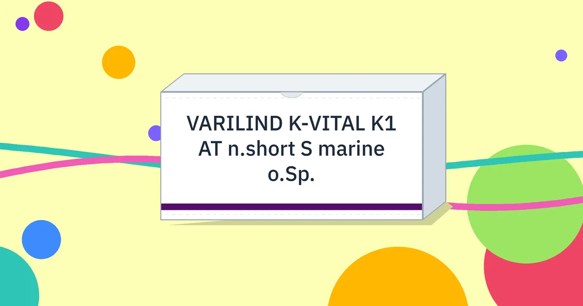 Symbolbild: Packung mit der Aufschrift VARILIND K-VITAL K1 AT n.short S marine o.Sp. (PZN 20560132) – Verfügbarkeit und Bezug in Apotheken in Frankfurt am Main