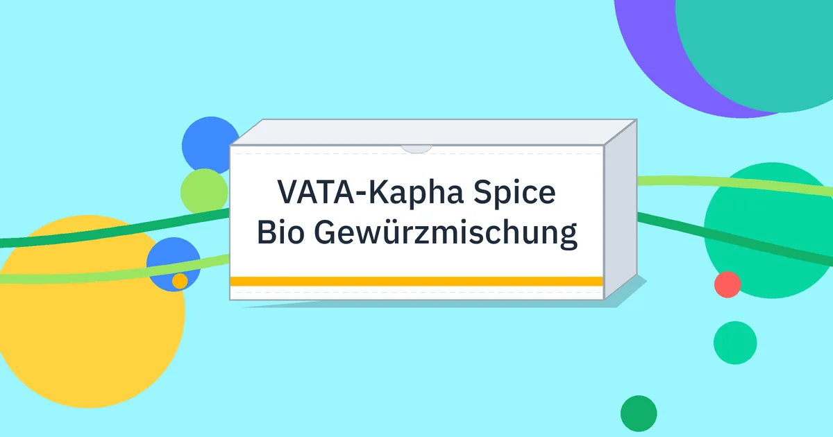 Symbolbild: Packung mit der Aufschrift VATA-Kapha Spice Bio Gewürzmischung (PZN 10418700) – Verfügbarkeit und Bezug in Apotheken in Frankfurt am Main