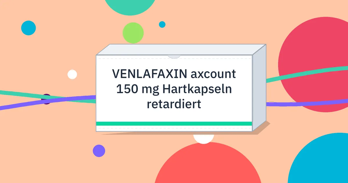Symbolbild: Packung mit der Aufschrift VENLAFAXIN axcount 150 mg Hartkapseln retardiert (PZN 16753948) – Verfügbarkeit und Bezug in Apotheken in Frankfurt am Main