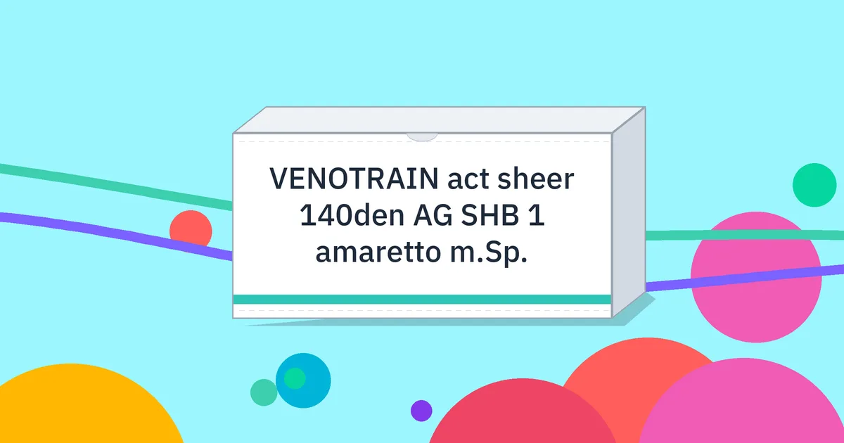 Symbolbild: Packung mit der Aufschrift VENOTRAIN act sheer 140den AG SHB 1 amaretto m.Sp. (PZN 16208263) – Verfügbarkeit und Bezug in Apotheken in Frankfurt am Main