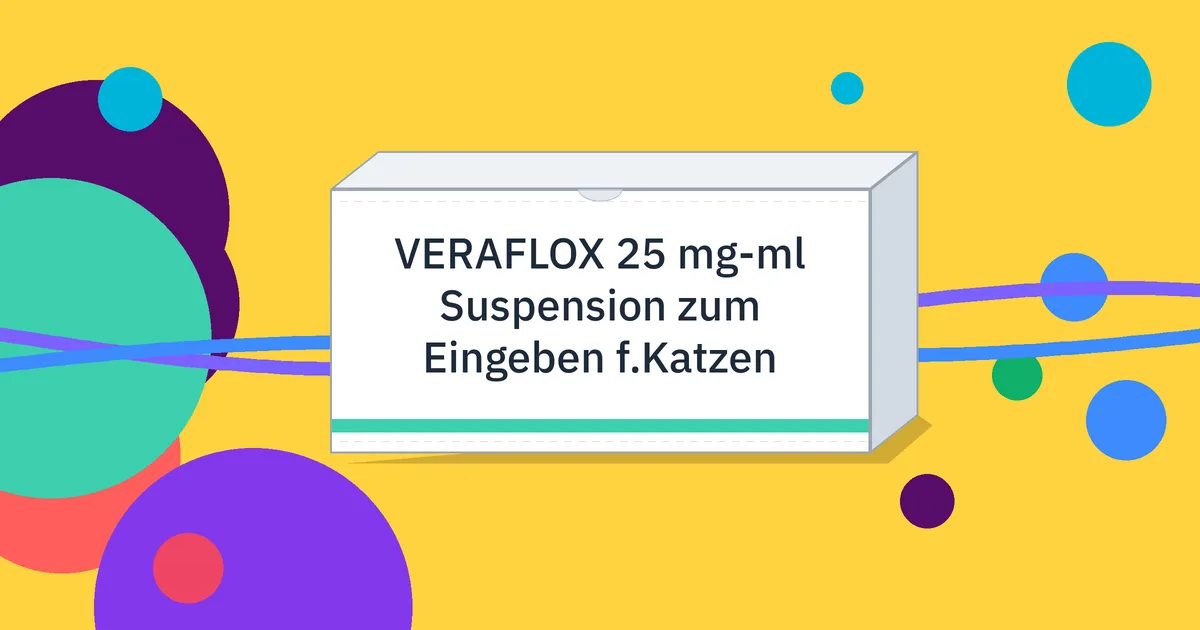 Symbolbild: Packung mit der Aufschrift VERAFLOX 25 mg-ml Suspension zum Eingeben f.Katzen (PZN 07419506) – Verfügbarkeit und Bezug in Apotheken in Frankfurt am Main