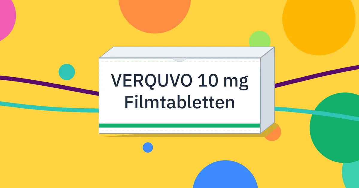 Symbolbild: Packung mit der Aufschrift VERQUVO 10 mg Filmtabletten (PZN 19334672) – Verfügbarkeit und Bezug in Apotheken in Frankfurt am Main