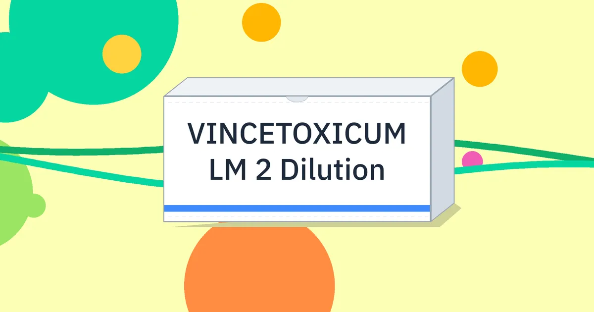 Symbolbild: Packung mit der Aufschrift VINCETOXICUM LM 2 Dilution (PZN 13274271) – Verfügbarkeit und Bezug in Apotheken in Frankfurt am Main
