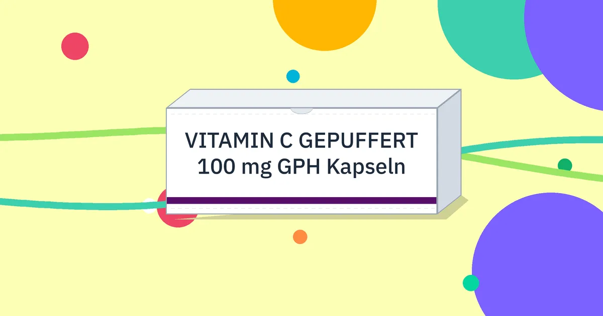 Symbolbild: Packung mit der Aufschrift VITAMIN C GEPUFFERT 100 mg GPH Kapseln (PZN 04631996) – Verfügbarkeit und Bezug in Apotheken in Frankfurt am Main