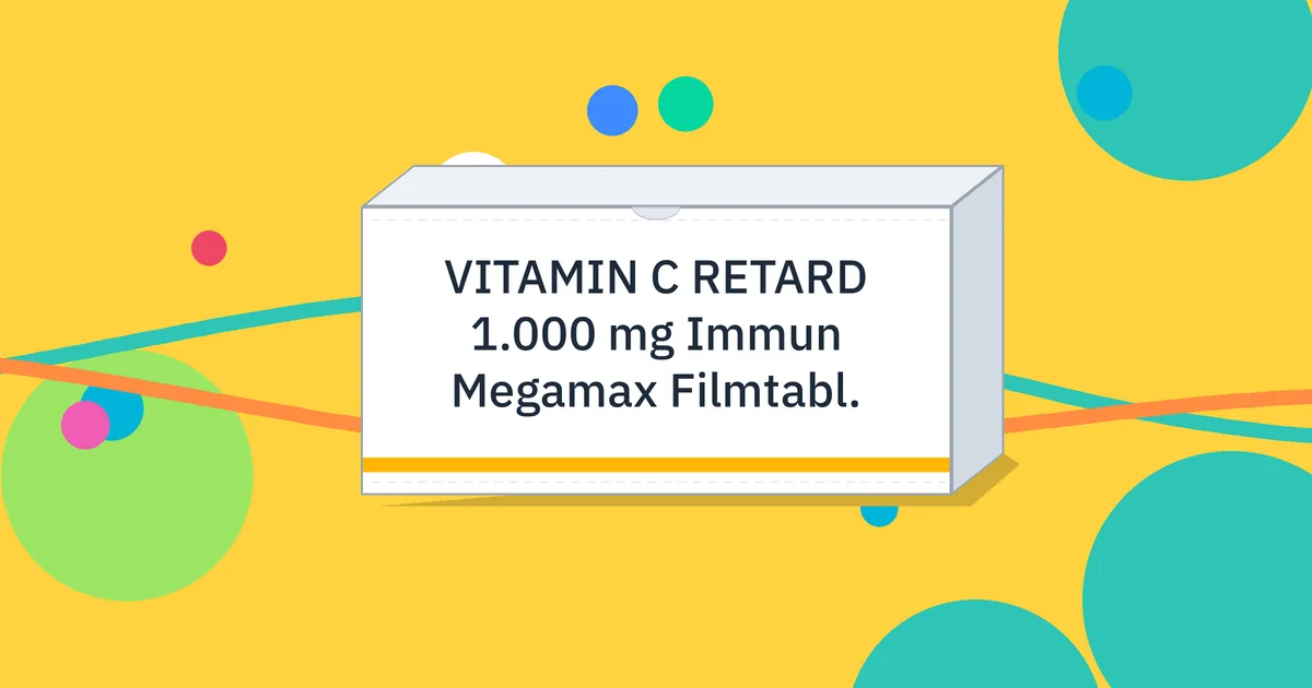 Symbolbild: Packung mit der Aufschrift VITAMIN C RETARD 1.000 mg Immun Megamax Filmtabl. (PZN 16662387) – Verfügbarkeit und Bezug in Apotheken in Frankfurt am Main