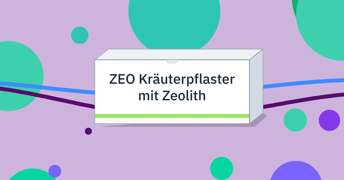 Symbolbild: Packung mit der Aufschrift ZEO Kräuterpflaster mit Zeolith (PZN 12528433) – Verfügbarkeit und Bezug in Apotheken in Frankfurt am Main