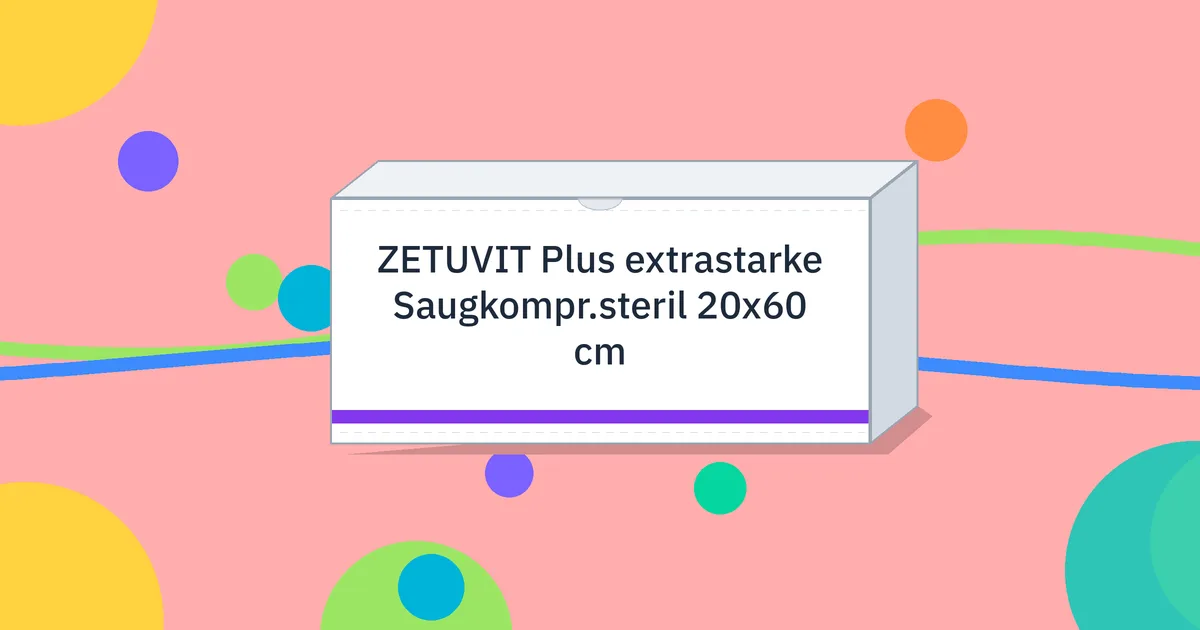 Symbolbild: Packung mit der Aufschrift ZETUVIT Plus extrastarke Saugkompr.steril 20x60 cm (PZN 18824977) – Verfügbarkeit und Bezug in Apotheken in Frankfurt am Main