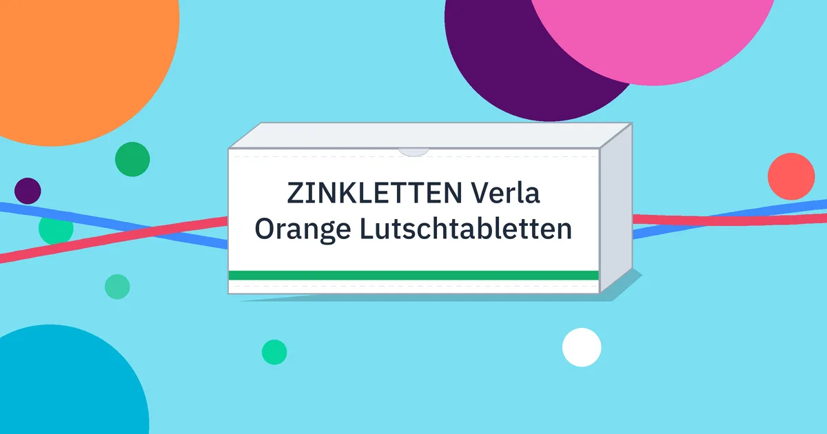 Symbolbild: Packung mit der Aufschrift ZINKLETTEN Verla Orange Lutschtabletten (PZN 09704820) – Verfügbarkeit und Bezug in Apotheken in Frankfurt am Main