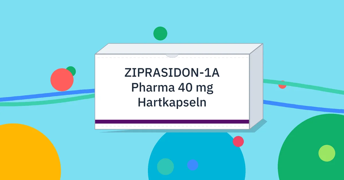 Symbolbild: Packung mit der Aufschrift ZIPRASIDON-1A Pharma 40 mg Hartkapseln (PZN 00015533) – Verfügbarkeit und Bezug in Apotheken in Frankfurt am Main