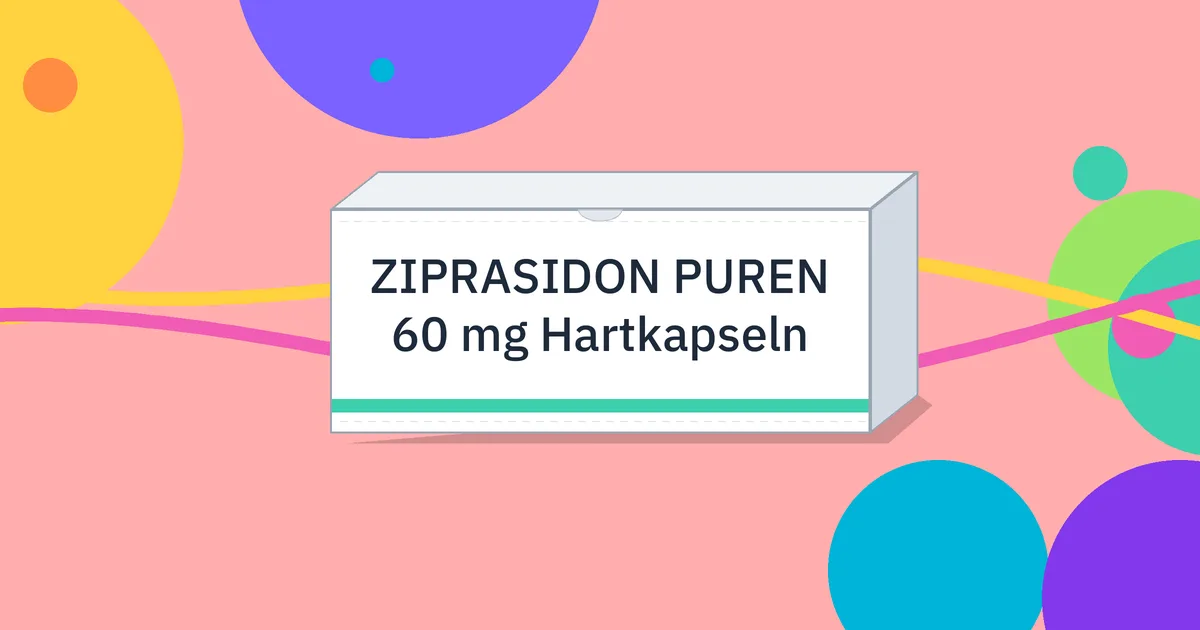 Symbolbild: Packung mit der Aufschrift ZIPRASIDON PUREN 60 mg Hartkapseln (PZN 12479574) – Verfügbarkeit und Bezug in Apotheken in Frankfurt am Main