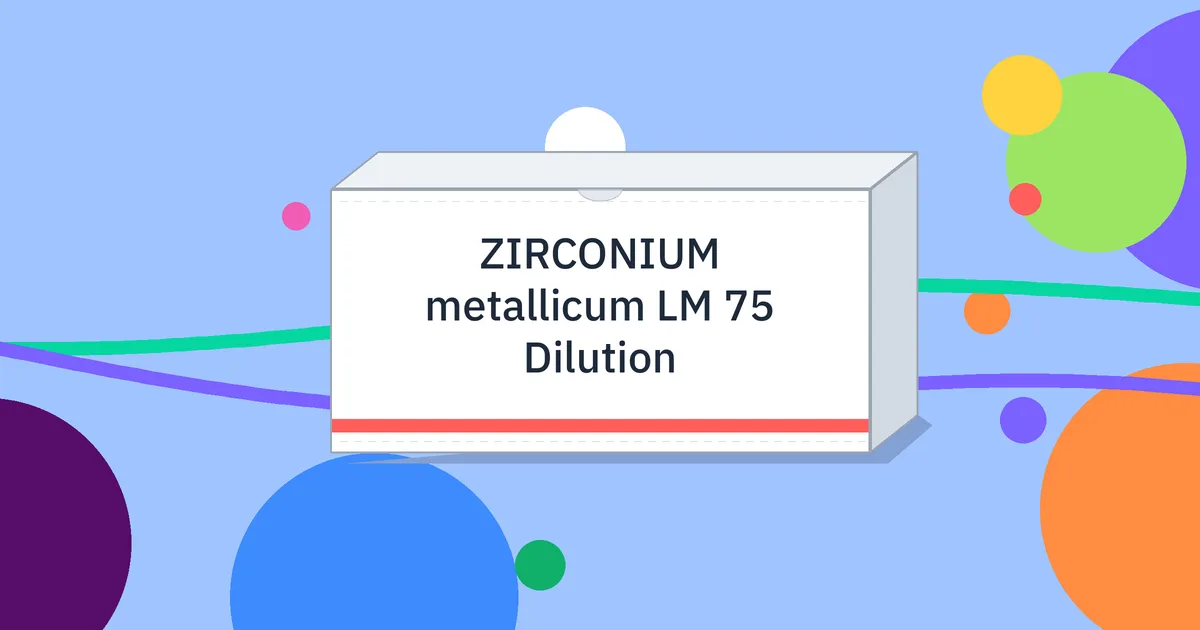 Symbolbild: Packung mit der Aufschrift ZIRCONIUM metallicum LM 75 Dilution (PZN 13303179) – Verfügbarkeit und Bezug in Apotheken in Frankfurt am Main