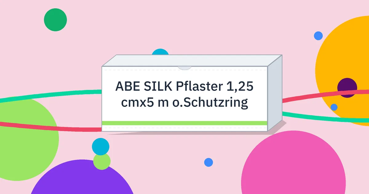 Symbolbild: Packung mit der Aufschrift ABE SILK Pflaster 1,25 cmx5 m o.Schutzring (PZN 11734544) – Verfügbarkeit und Bezug in Apotheken in Frankfurt am Main