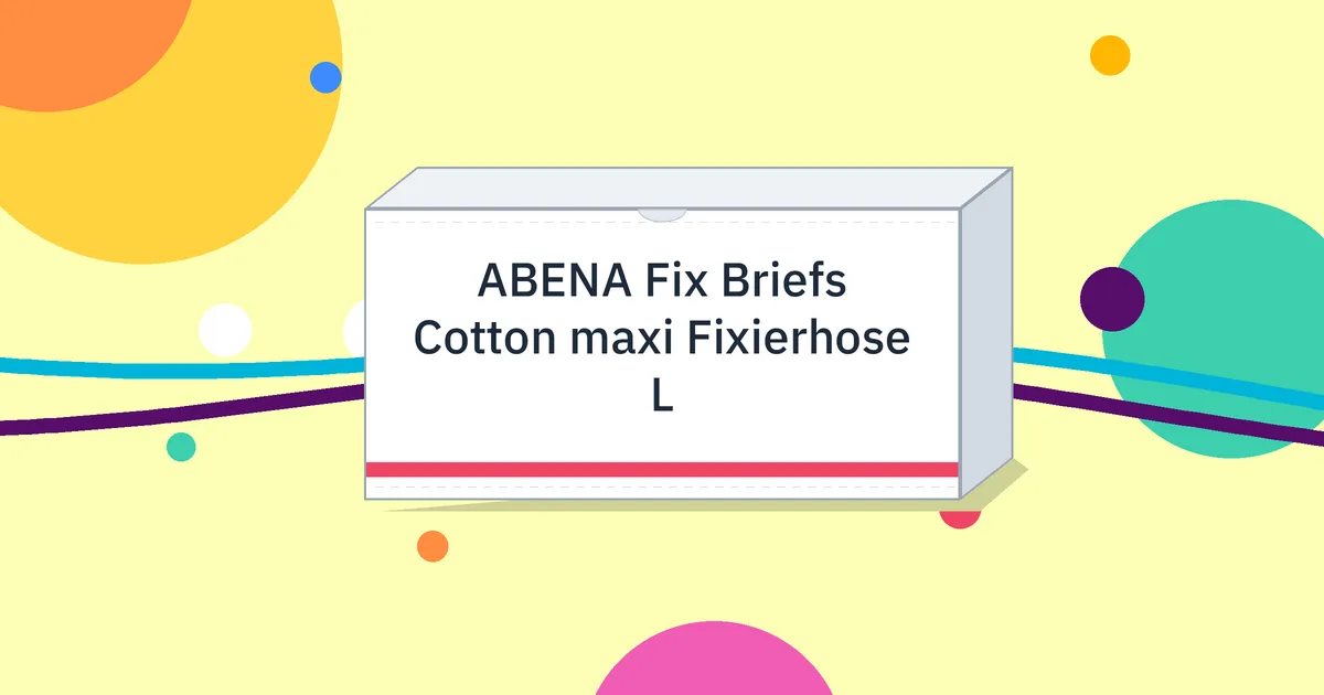 Symbolbild: Packung mit der Aufschrift ABENA Fix Briefs Cotton maxi Fixierhose L (PZN 18160997) – Verfügbarkeit und Bezug in Apotheken in Frankfurt am Main