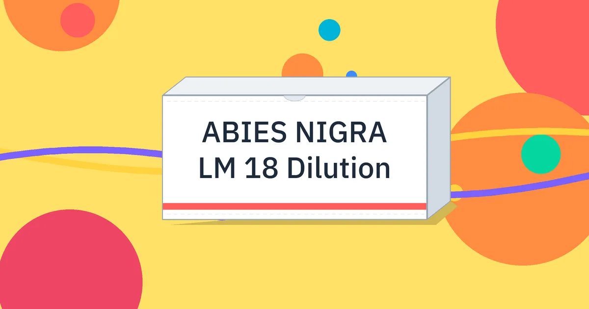 Symbolbild: Packung mit der Aufschrift ABIES NIGRA LM 18 Dilution (PZN 13260530) – Verfügbarkeit und Bezug in Apotheken in Frankfurt am Main