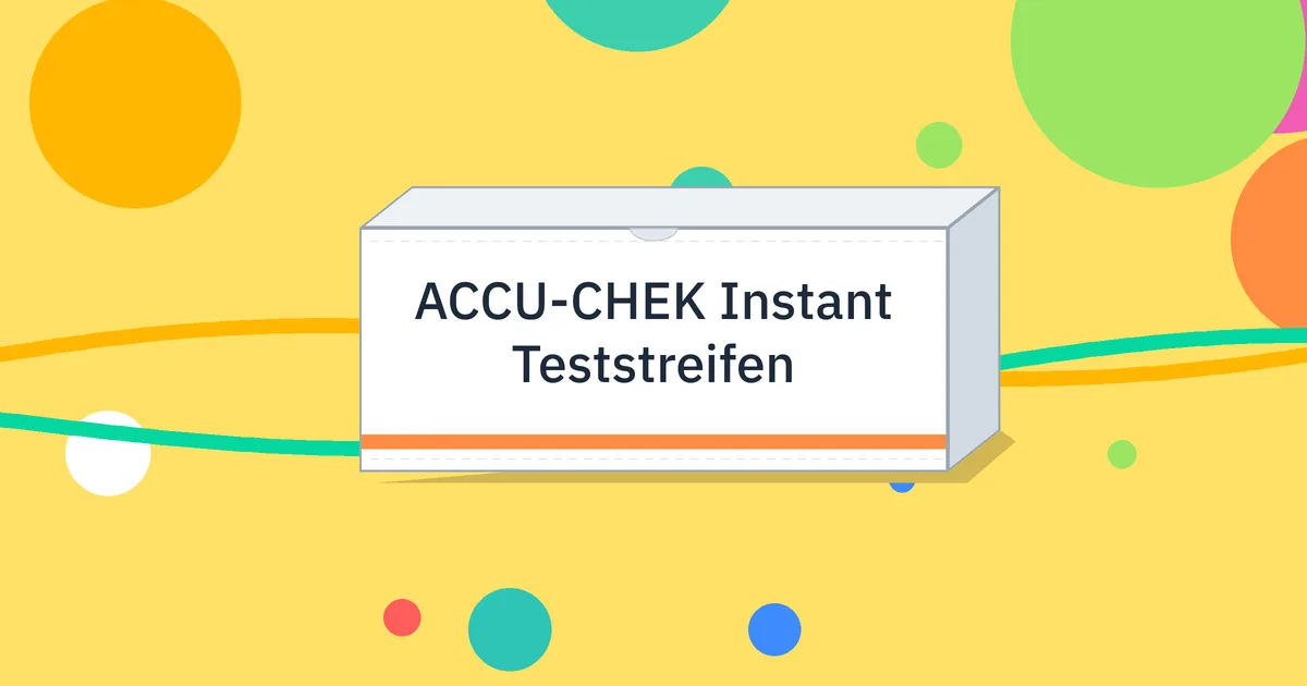 Symbolbild: Packung mit der Aufschrift ACCU-CHEK Instant Teststreifen (PZN 18444275) – Verfügbarkeit und Bezug in Apotheken in Frankfurt am Main