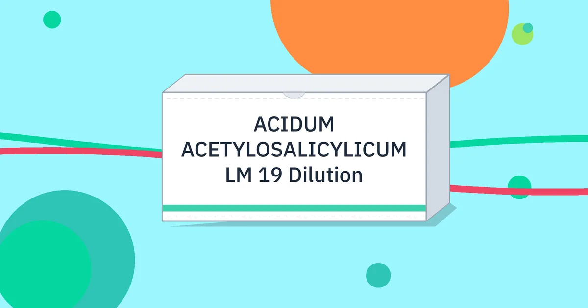 Symbolbild: Packung mit der Aufschrift ACIDUM ACETYLOSALICYLICUM LM 19 Dilution (PZN 13268081) – Verfügbarkeit und Bezug in Apotheken in Frankfurt am Main