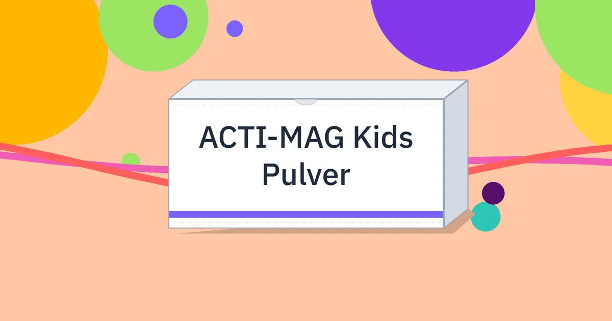 Symbolbild: Packung mit der Aufschrift ACTI-MAG Kids Pulver (PZN 20545687) – Verfügbarkeit und Bezug in Apotheken in Frankfurt am Main