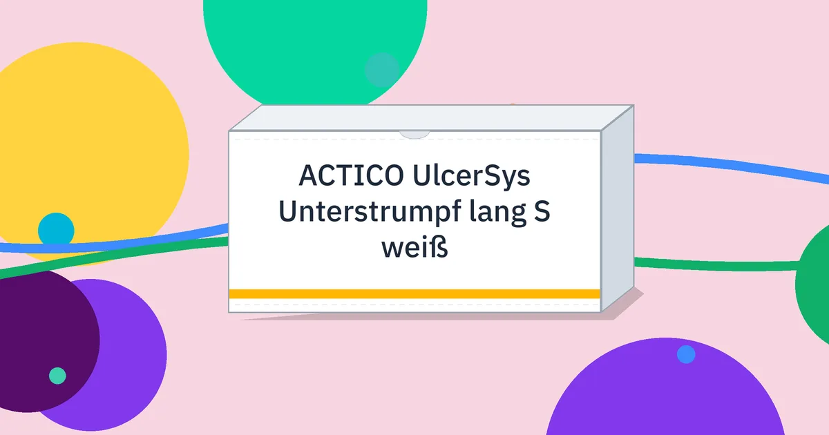 Symbolbild: Packung mit der Aufschrift ACTICO UlcerSys Unterstrumpf lang S weiß (PZN 10233900) – Verfügbarkeit und Bezug in Apotheken in Frankfurt am Main
