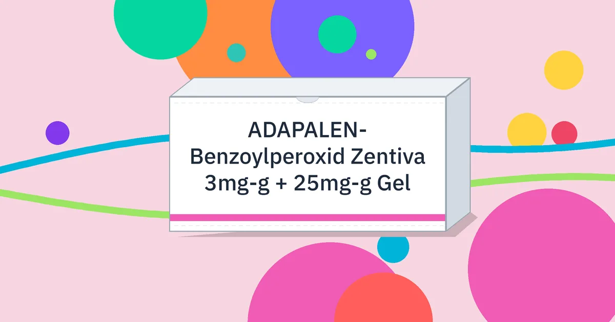 Symbolbild: Packung mit der Aufschrift ADAPALEN-Benzoylperoxid Zentiva 3mg-g + 25mg-g Gel (PZN 19881954) – Verfügbarkeit und Bezug in Apotheken in Frankfurt am Main