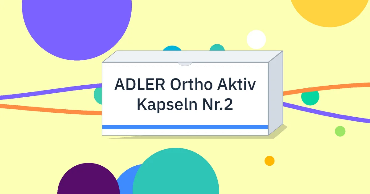 Symbolbild: Packung mit der Aufschrift ADLER Ortho Aktiv Kapseln Nr.2 (PZN 06122106) – Verfügbarkeit und Bezug in Apotheken in Frankfurt am Main