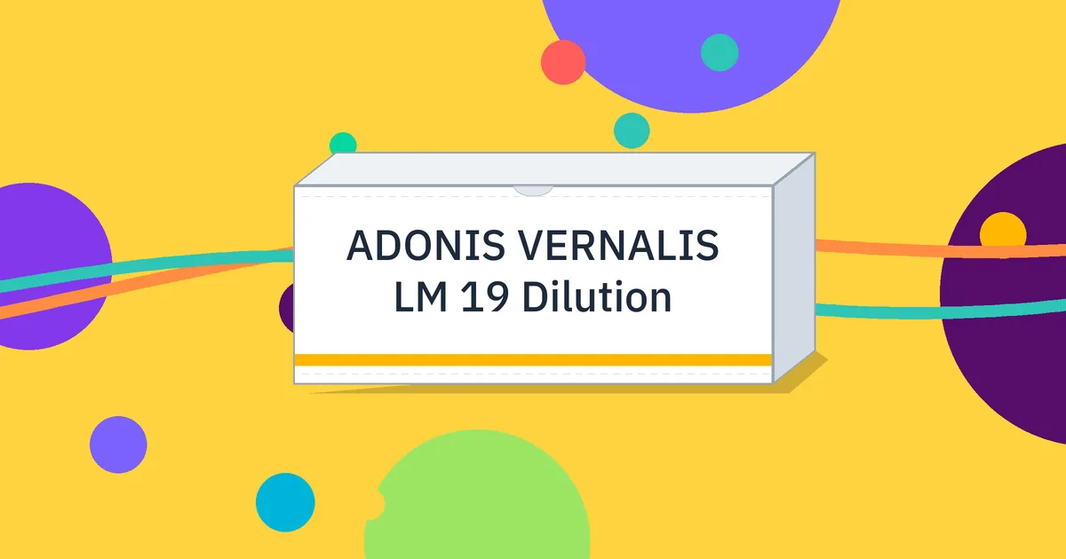 Symbolbild: Packung mit der Aufschrift ADONIS VERNALIS LM 19 Dilution (PZN 12755005) – Verfügbarkeit und Bezug in Apotheken in Frankfurt am Main