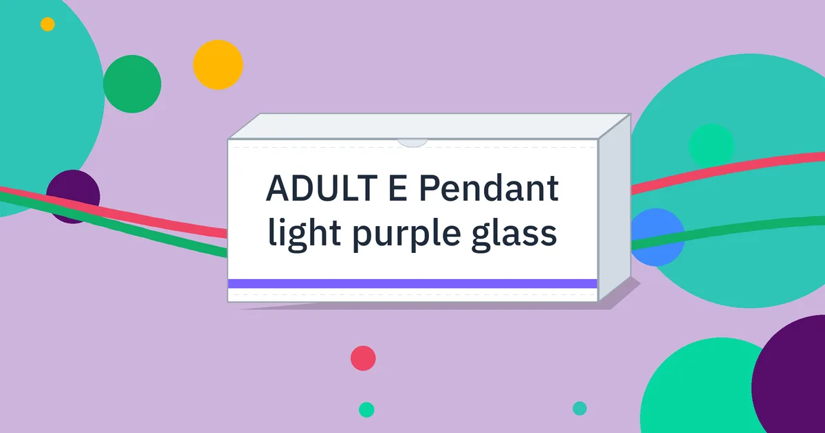 Symbolbild: Packung mit der Aufschrift ADULT E Pendant light purple glass (PZN 18792042) – Verfügbarkeit und Bezug in Apotheken in Frankfurt am Main