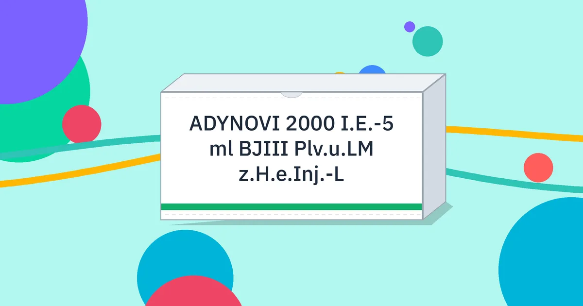 Symbolbild: Packung mit der Aufschrift ADYNOVI 2000 I.E.-5 ml BJIII Plv.u.LM z.H.e.Inj.-L (PZN 12571908) – Verfügbarkeit und Bezug in Apotheken in Frankfurt am Main