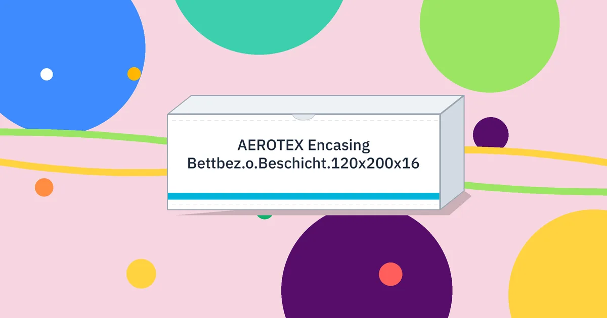 Symbolbild: Packung mit der Aufschrift AEROTEX Encasing Bettbez.o.Beschicht.120x200x16 (PZN 03392271) – Verfügbarkeit und Bezug in Apotheken in Frankfurt am Main